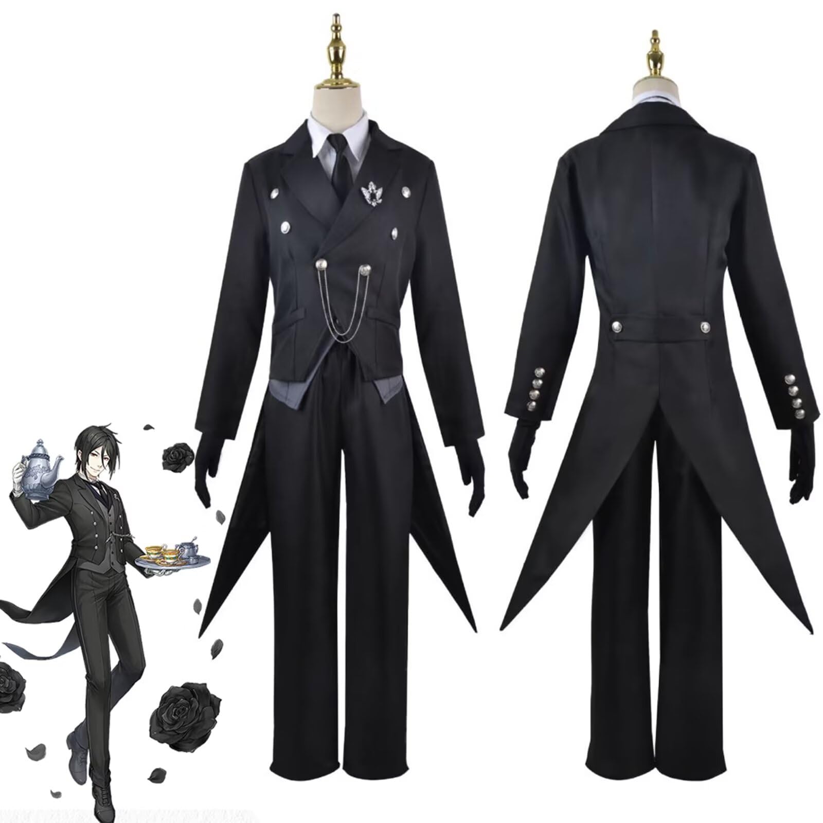 Mua LOOLOOBRO Black Butler Cosplay Costume, Event, Sebastian, Butler ...
