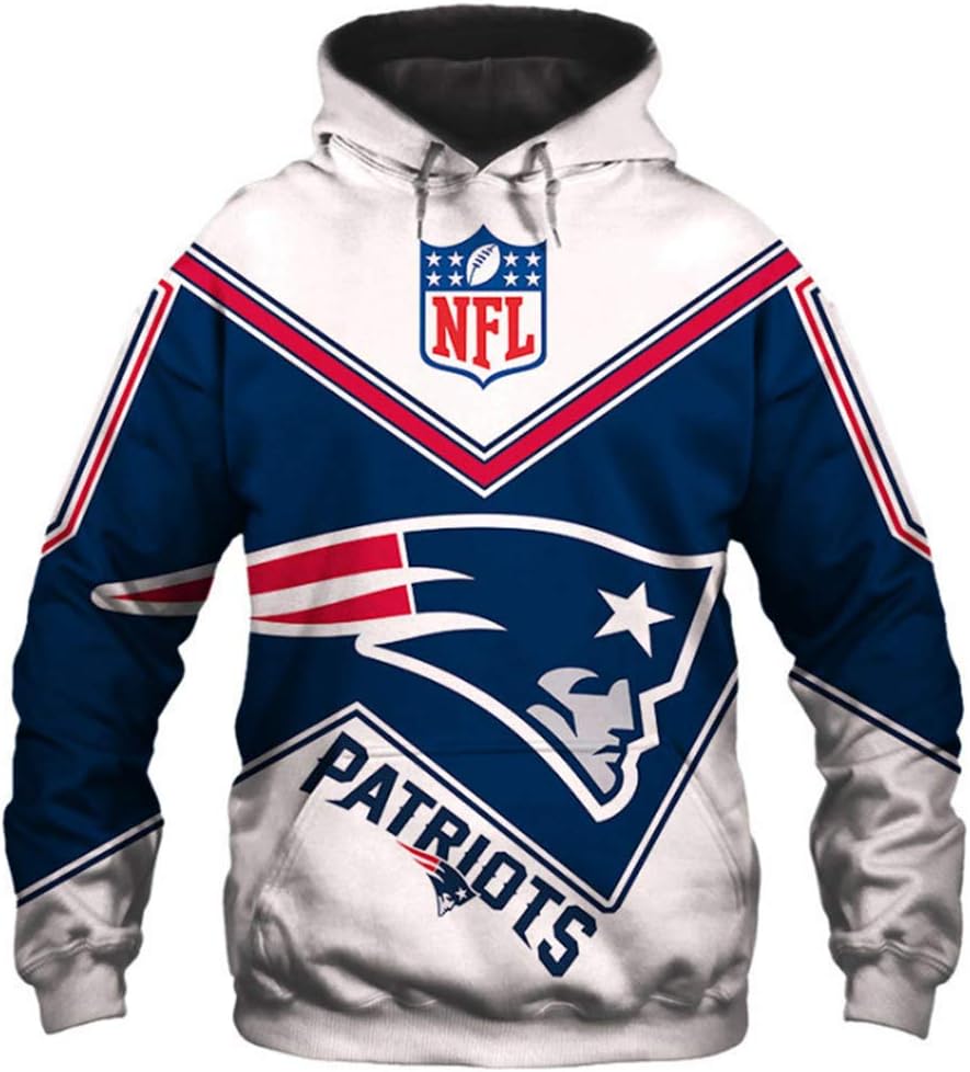 NFL Con Capucha Sudadera Con Capucha 3D - New England Patriots, Equipo ...