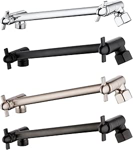 Black Shower Arm, Adjustable Shower Arm Universal Connection, All Brass ...