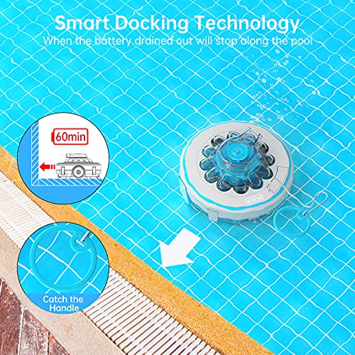 SMONET Cordless Robotic Pool Cleaner, Powerful Suction Automatic Pool ...