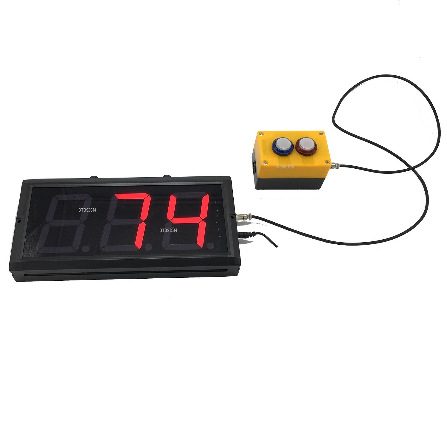 BTBSIGN LED Up/Down Counter with Switch Box & Remote Red 4'' LED Display (3Digits)