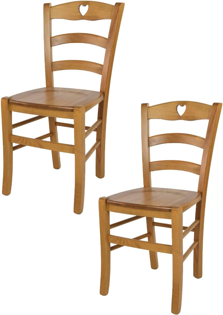 t m c s Tommychairs - Set 2 sedie Classiche Cuore per Cucina e Sala da Pranzo, Robusta Struttura ...