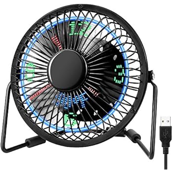 Amazon.com: Brookstone Clock Fan with Floating LED Time Display ...