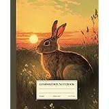 Composition Notebook: Cute Bunny Illustration, College Ruled Notebook ...