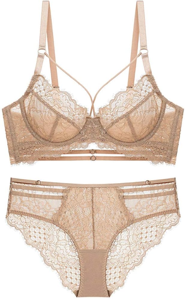 Dafang Sostén Conjunto De Sujetador Encaje Sexy Ultrafino Sin Esponja Sujetador Transparente ...