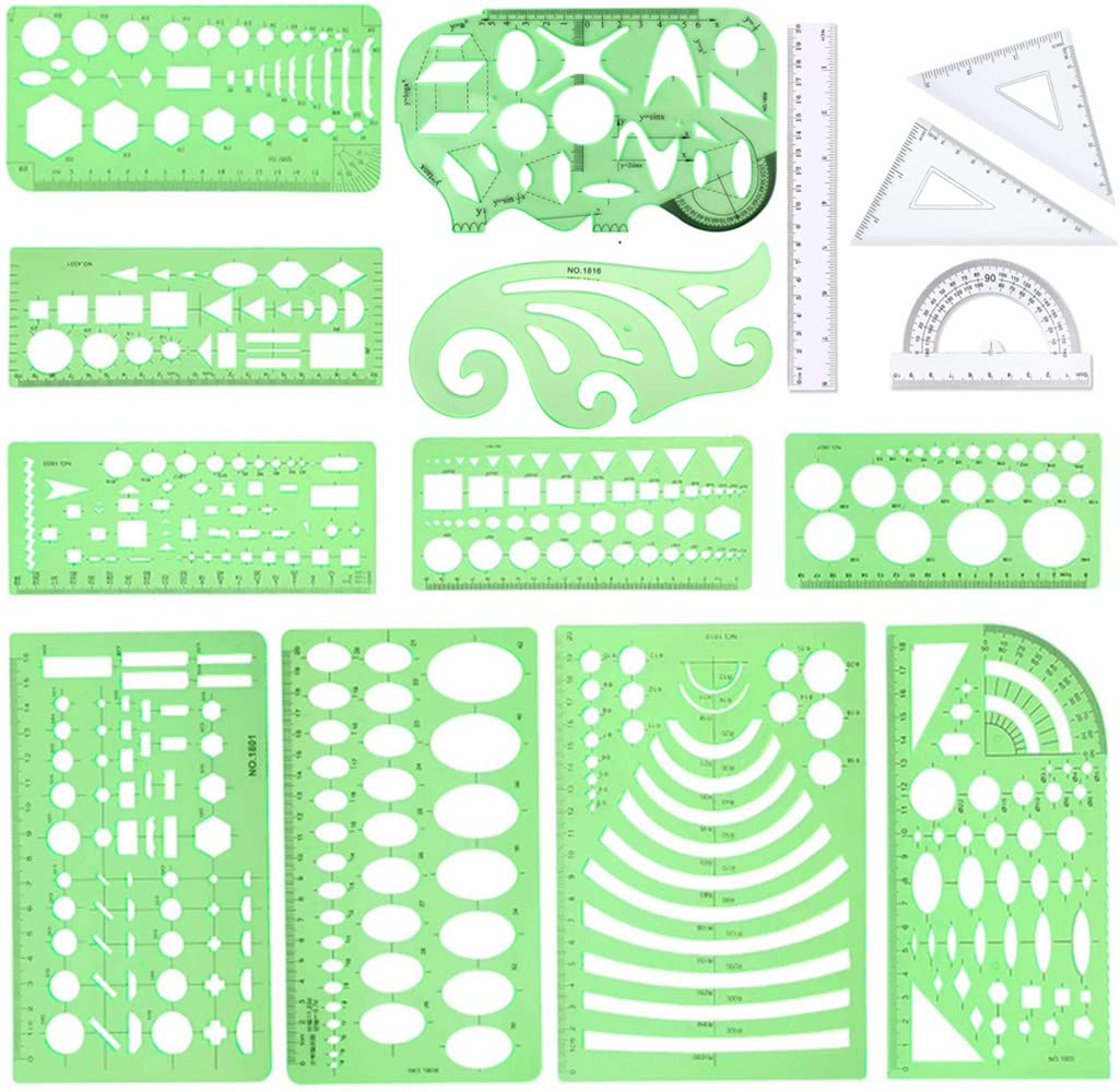 Mua 15Pcs Geometric Stencils Drawing Templates,Drawing Stencils ...