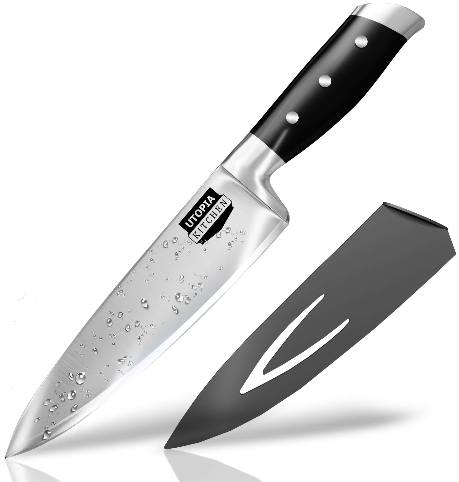 Utopia Kitchen 8 inch Chef Kitchen Knife Cooking Knife Carbon Stainless ...
