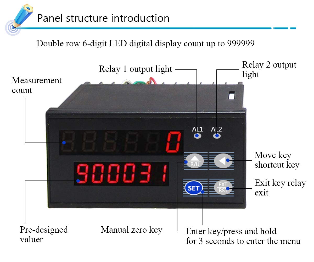 YJINGRUI Digital Length Meter Counter Length Feet Counter Single ...