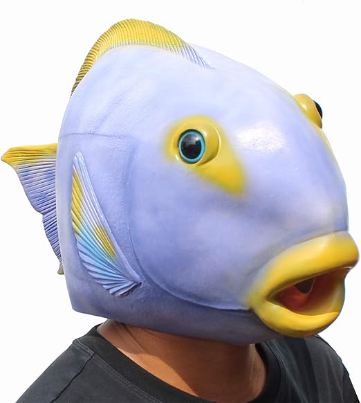 Amazon.com: CreepyParty Fish Mask Deluxe Halloween Costume Party Latex ...