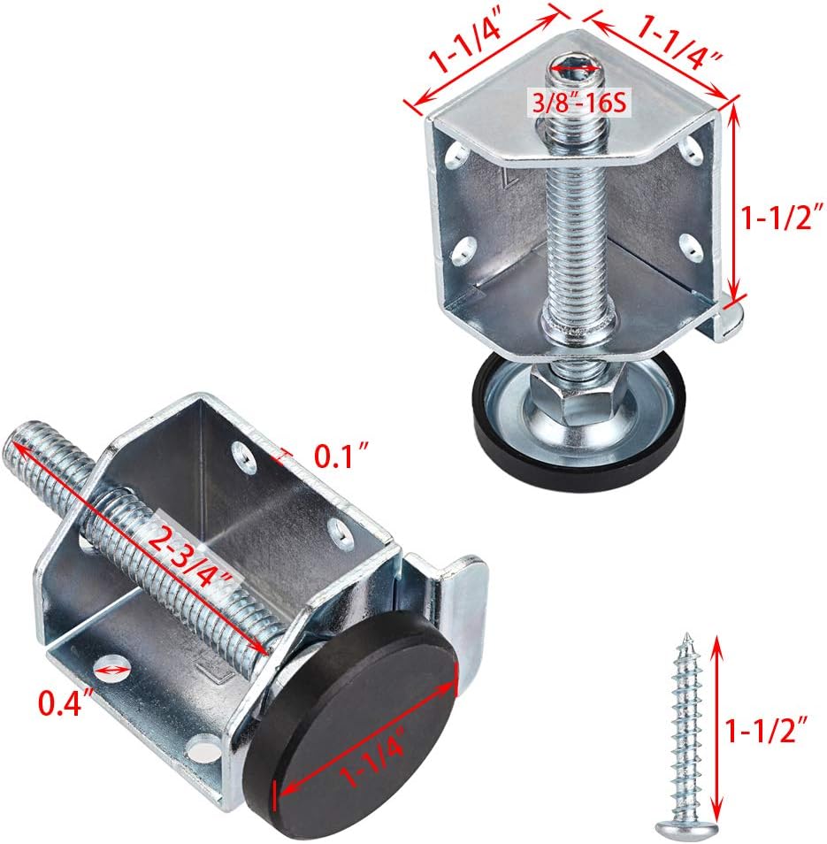 Sumnacon 2pair Heavy Duty Adjustable Furniture Leveler M10 Furniture ...