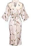 Women's Floral/Patterned Silky Kimono Robes Long Satin Bathrobes ...