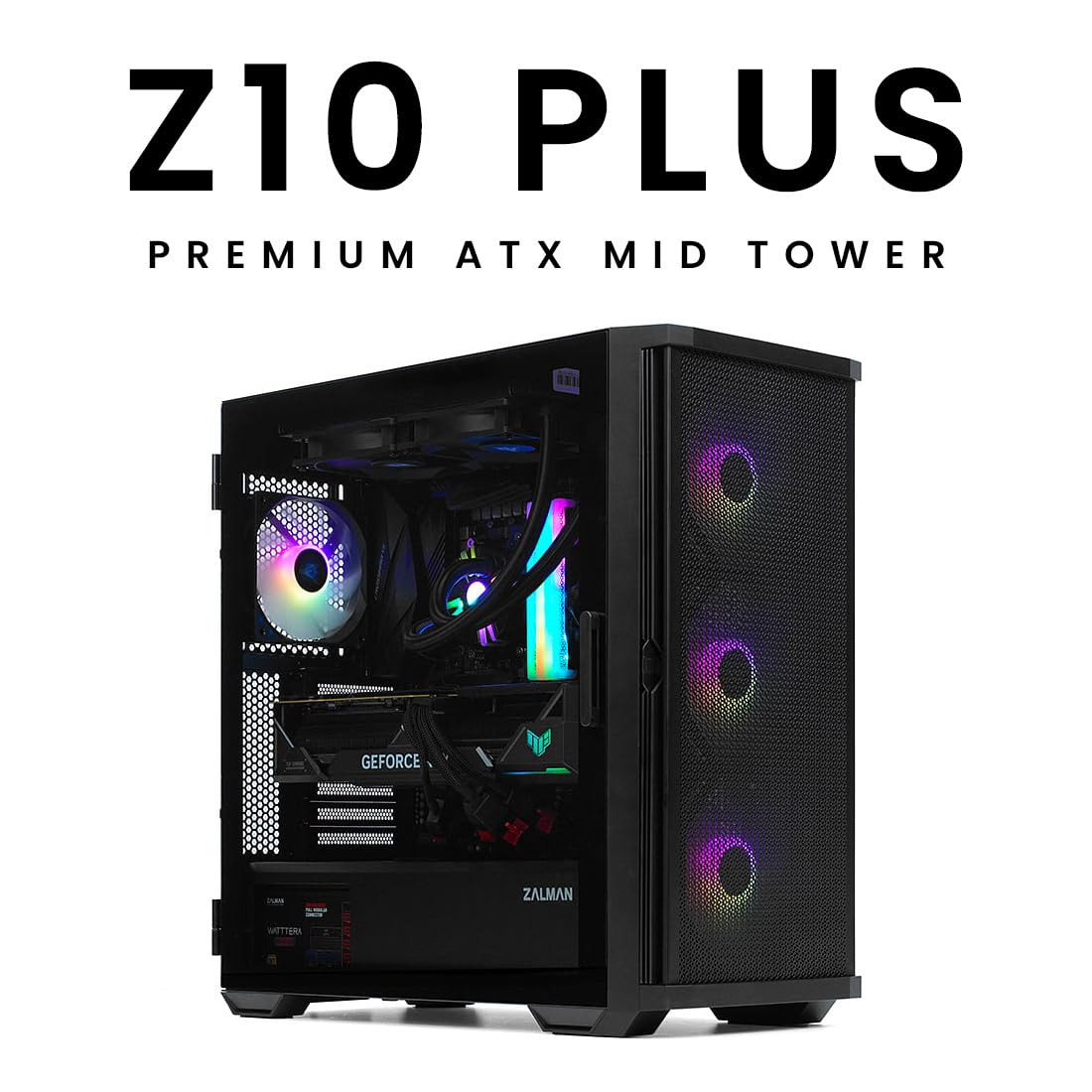 Mua Zalman Z10 Plus ATX Mid-Tower Gaming PC Case, Tempered Glass Side ...