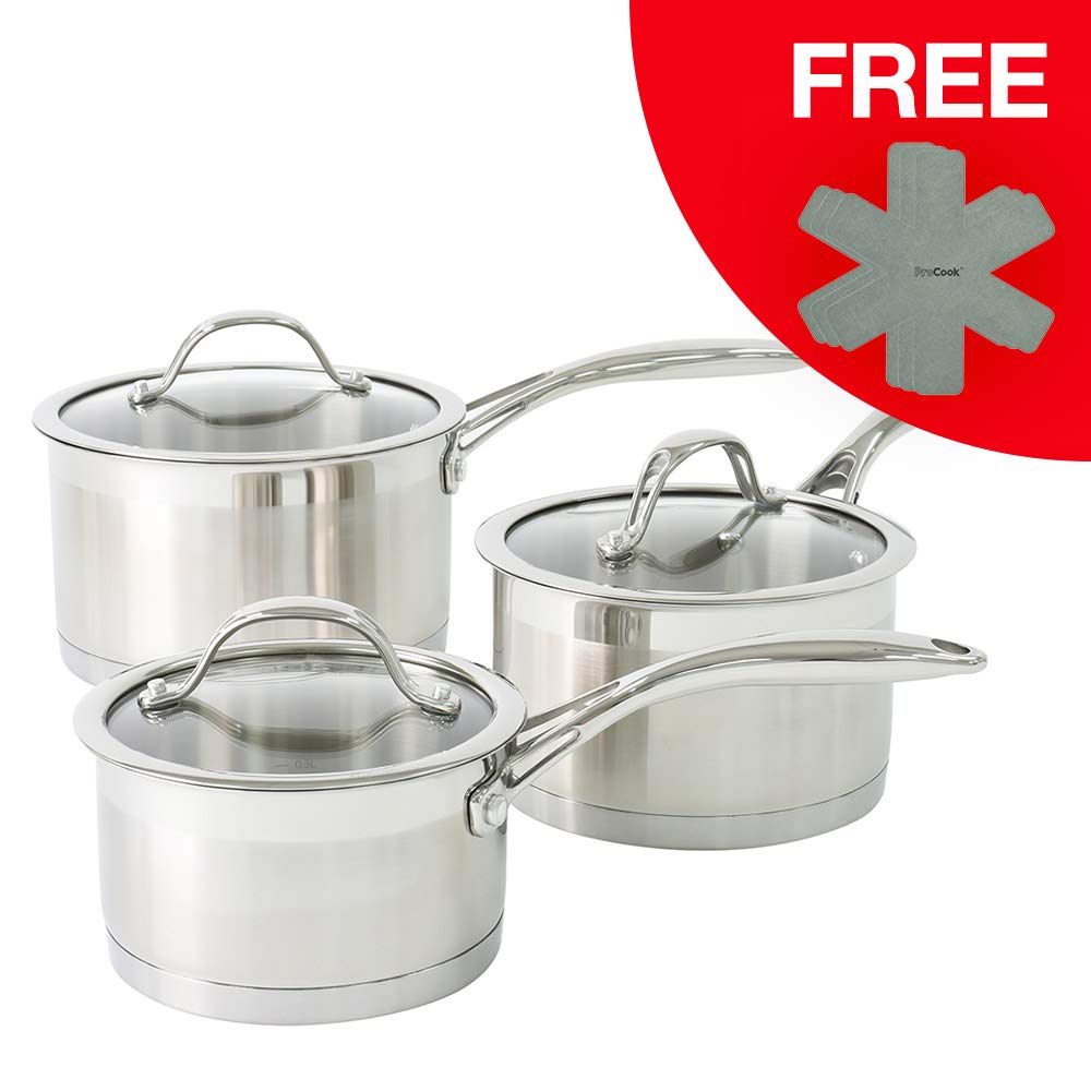 ProCook Professional Stainless Steel Stielkasserollen Set - mit Deckel ...