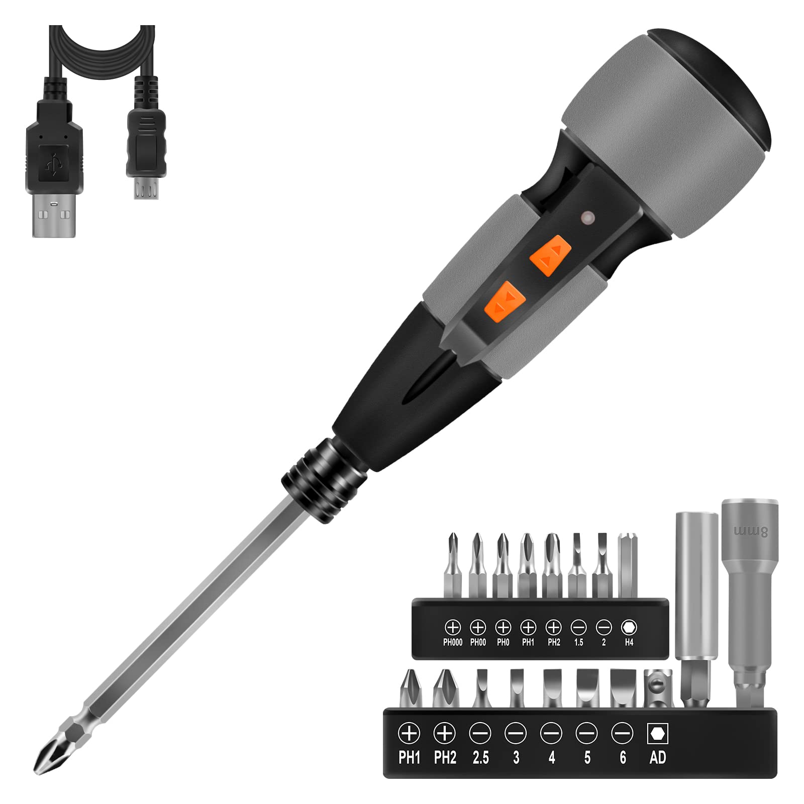 Enertwist Cordless Electric Screwdriver Kit, 4V Rechargeable Power ...