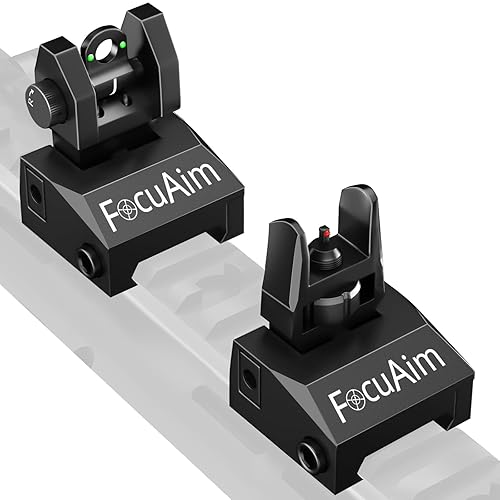R2 Iron Sights, Fiber Optic Flip Up Iron Sights for Picatinny Rail ...