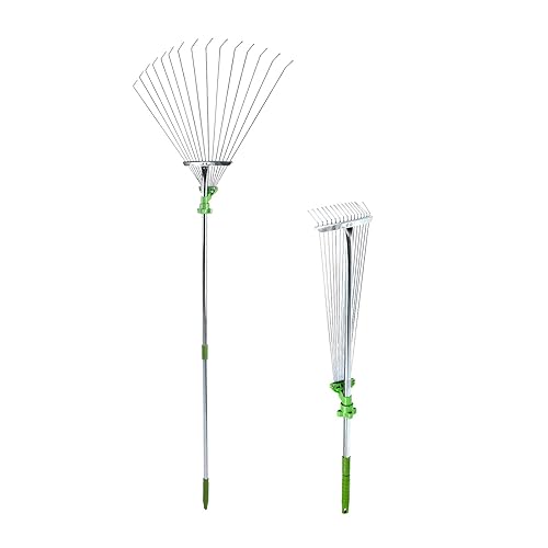 Kinedoo Adjustable Telescopic Rake,Garden Leaf Rake Lawn Rake for Quick ...