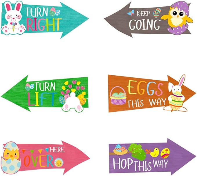 LOKIPA 18 Easter Hunt Arrows Easter Hunt Sign Directions For Kids ...