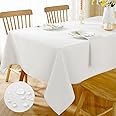 Amazon.com: SASTYBALE Faux Linen Rectangle Tablecloth, Waterproof ...