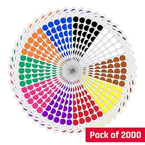 Amazon.com : (3/4, 0.75 inch) Round Color Coding Circle Dot Sticker ...