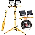 21000 Lumen Work Lights with Stand, 2 Adjustable Head LED Work Light ...