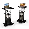 Giantex Mobile Podium Stand, Sit-to-Stand Laptop Cart with Tilting ...