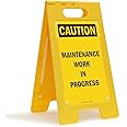 "Caution - Maintenance Work in Progress" Folding Floor Sign by ...