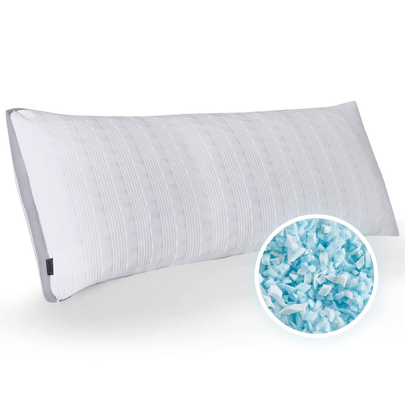 Meoflaw Cooling Pillows Body Size,Shredded Memory Foam Bed Pillows for Sleeping, Supportive Body ...