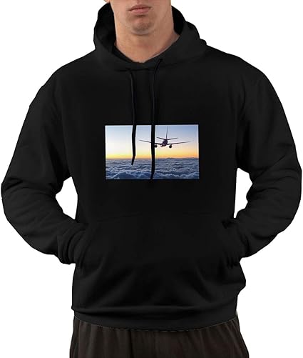 Aircraft Airplane Flying Men's Long Sleeve Hoodie Casual Pullover ...