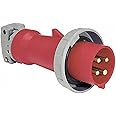 Hubbell HBL460P7W Pin and Sleeve IEC Plug, 3 Pole, 4 Wire, 60 amp, 3 ...