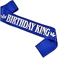 Amazon.com: KETAOO Birthday King Sash, Silver Foil Letter Royal Blue ...