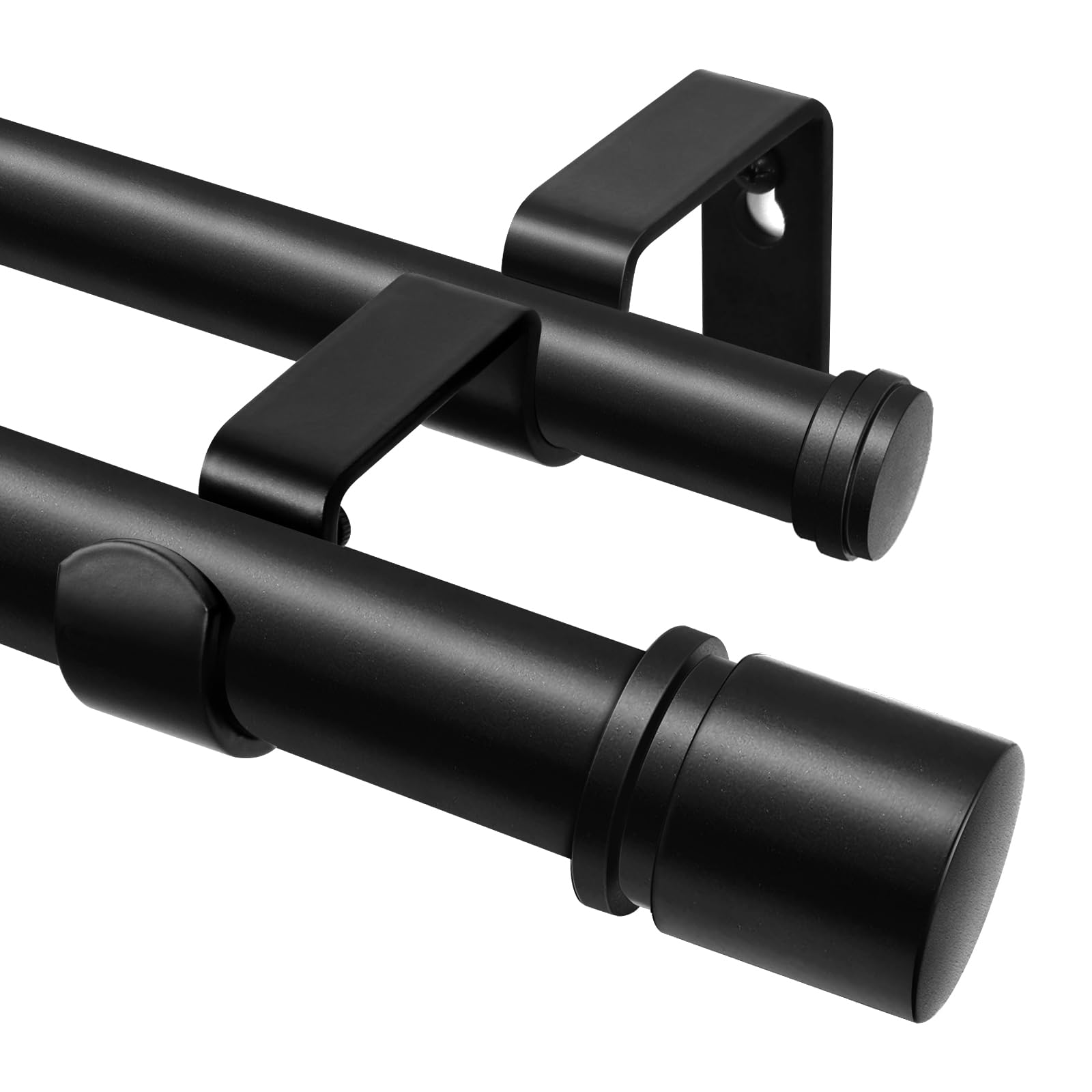 Double Curtain Rod 72 to 144 Inch, HOTOZON 1 Inch Telescoping Double ...