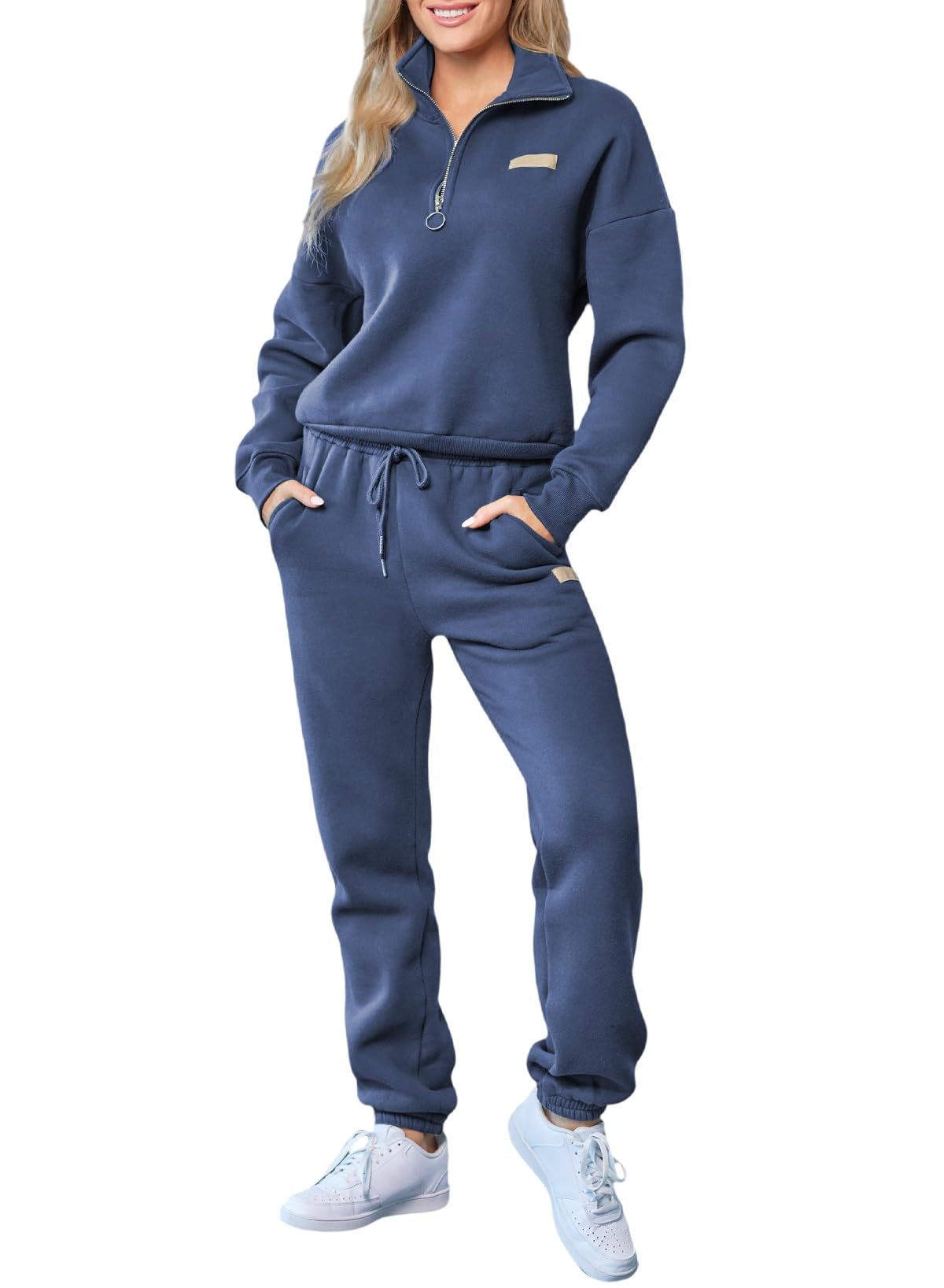Herseas Women's Two Piece Fleece Sweatsuit Outfit Long Sleeve Plus Size ...