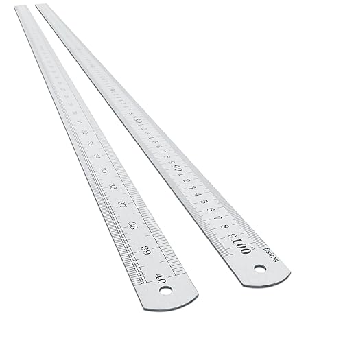 Fisima Large Stainless Steel Ruler Rule Measure Straight Edge 1 Metre ...