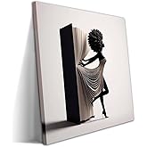 Amazon.com: IspacK Black Girl Wall Art Afro African American Canvas Art Black Woman Art Wall ...