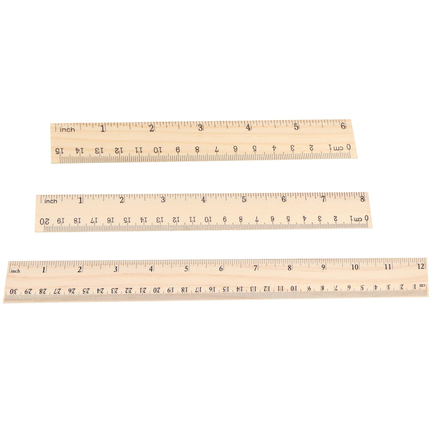 Mua 3 Pack Wooden Ruler 12 inch 8 inch and 6 inch Wooden Ruler Kit with ...