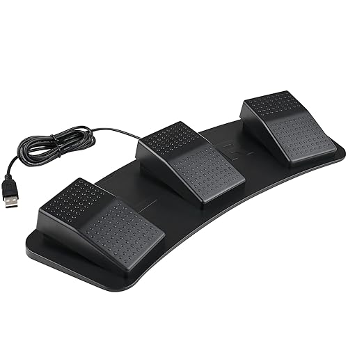 Powboro USB Foot Pedal PC Triple 3 Keys Foot Control Switch Keyboard ...