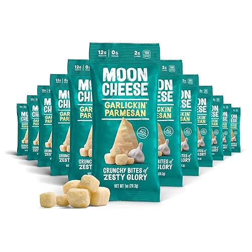 Moon Cheese Garlickin' Parmesan Cheese Bites, 1 Ounce, 12-Pack, Crunchy ...