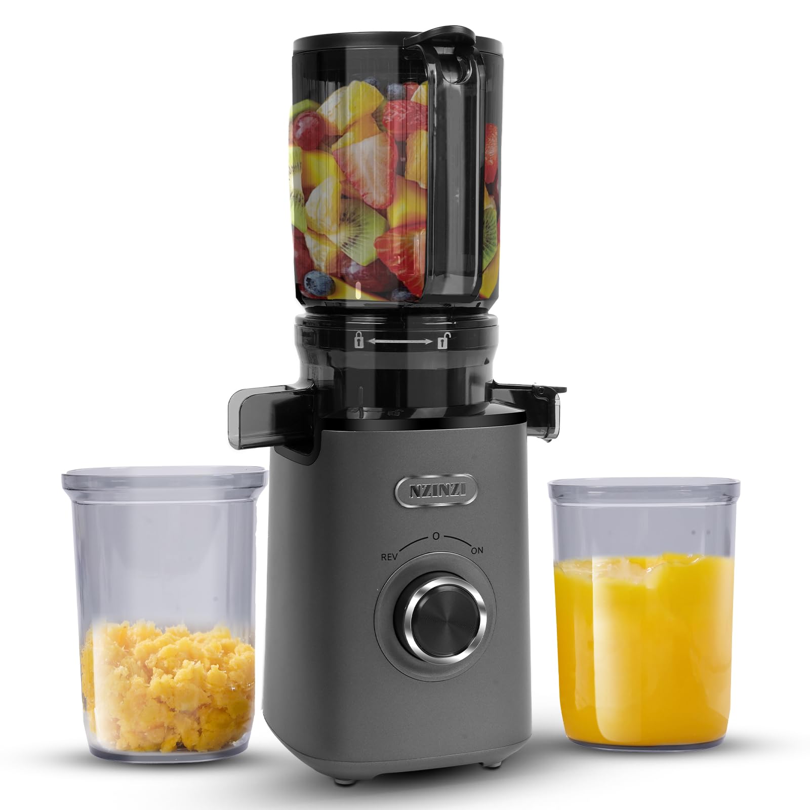 NZINZI Cold Press Juicer, Slow Juicer Machine Easy to Clean, Self ...