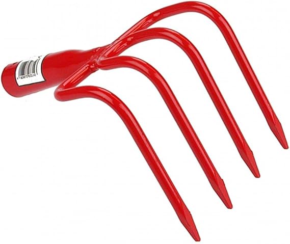 Polar 3314 Garten-Hacke mit 4 runden Zinken Kartoffelhacke Anthrazit ...