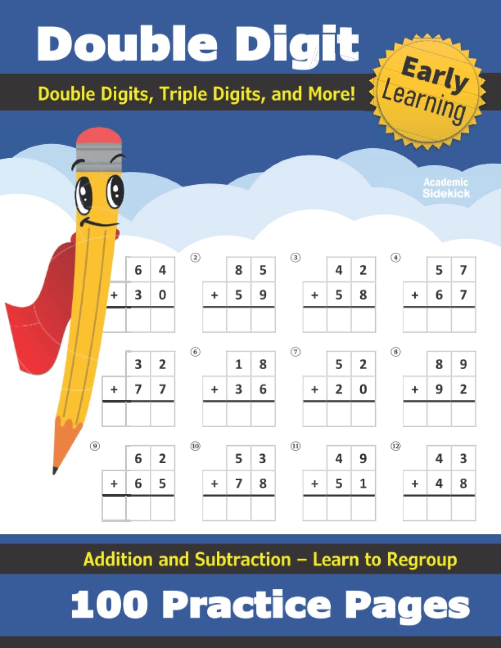 Mua Double Digit Addition and Subtraction: 100 Practice Pages - Add and ...