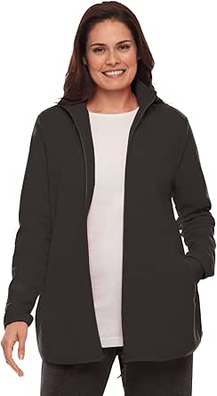 Woman Within Women's Plus Size Zip-Front Microfleece Jacket Fleece at ...