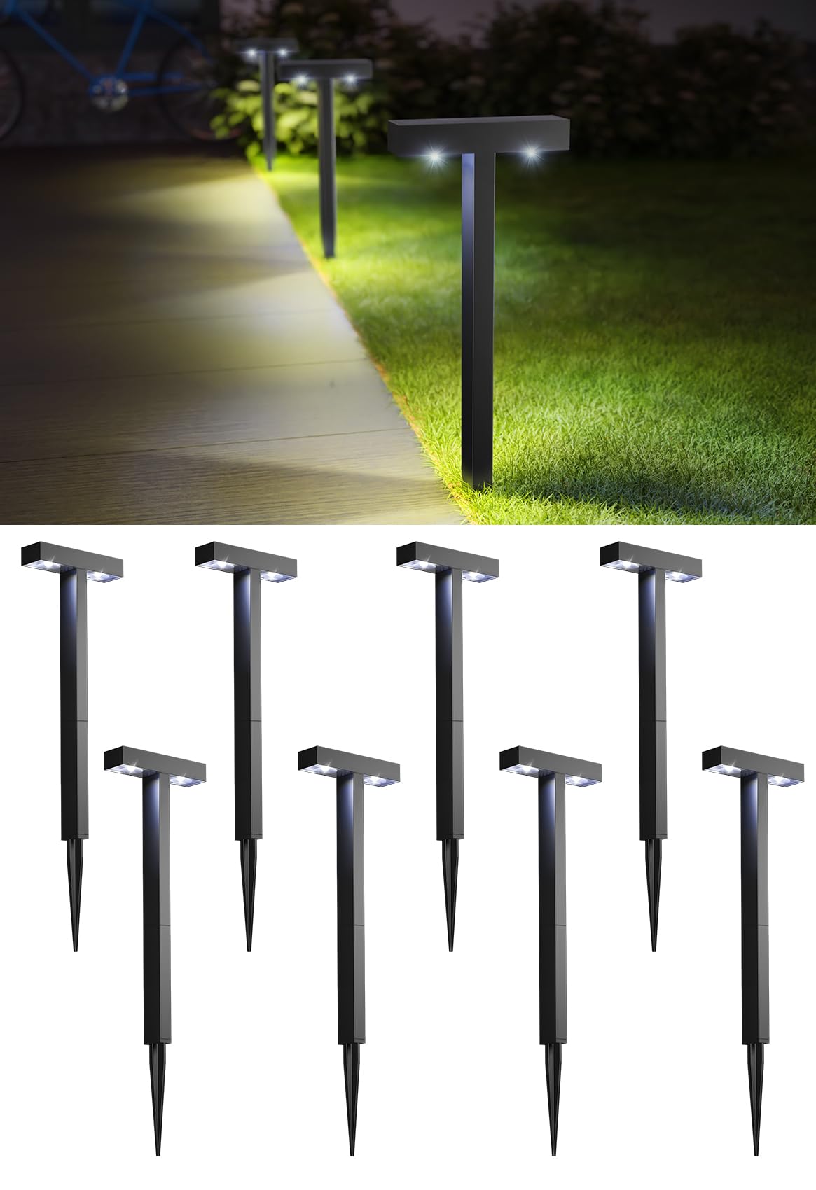 ROSHWEY Solar Lights Outdoor 16 Pack, Solar Powered Landscape Lighting ...