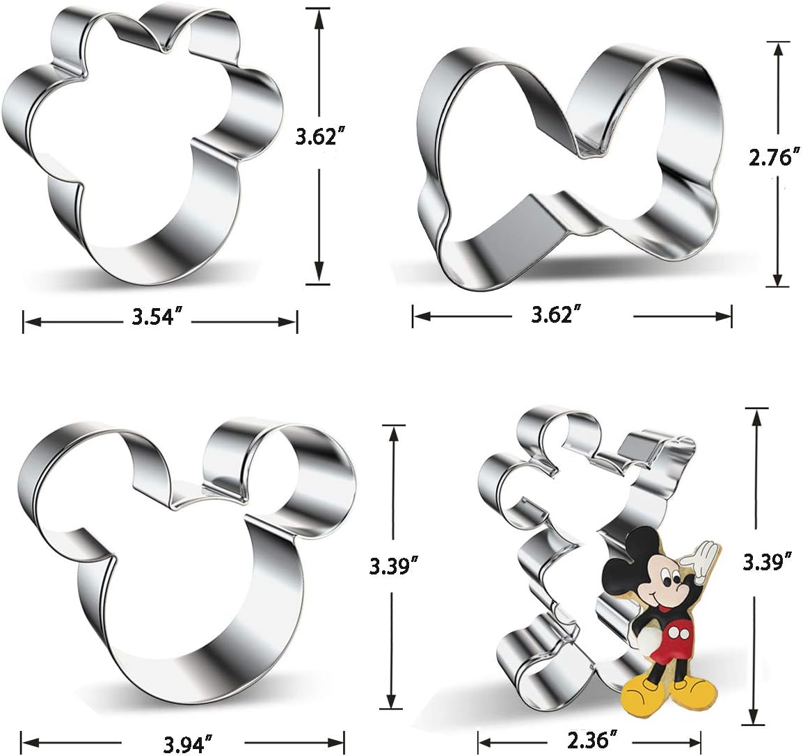 8 Pieces Mickey and Minnie Mouse Cookie Cutters Set for Kids, Mickey ...