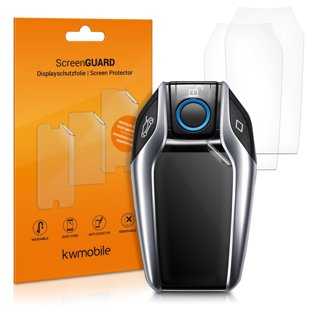 kwmobile 3x Protective film for BMW Display Car Key - Transparent TPU ...