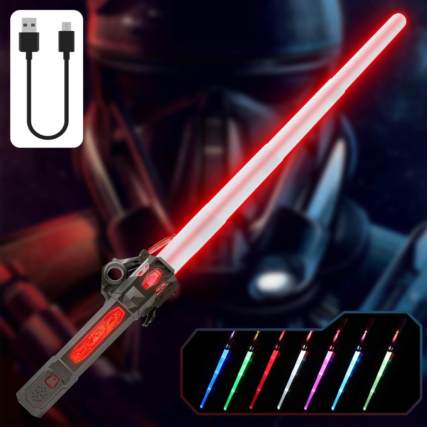 ANNDOFY Light Up Saber for Kids, Dual Light Sword RGB 7 Colors ...