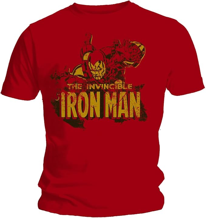 Men's Iron Man - Invincible T-Shirt: Amazon.co.uk: Clothing