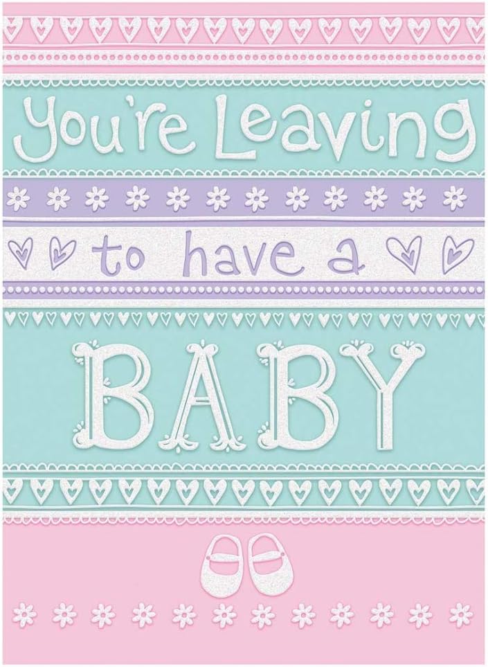 Large Goldmark Leaving to Have a Baby Good Luck Card - Pastel Flowers ...