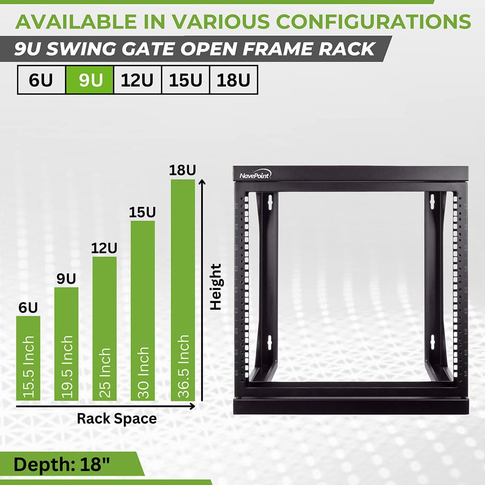 Mua NavePoint 9U Server Rack with Swing Gate - 9U Wall Mount Rack for ...