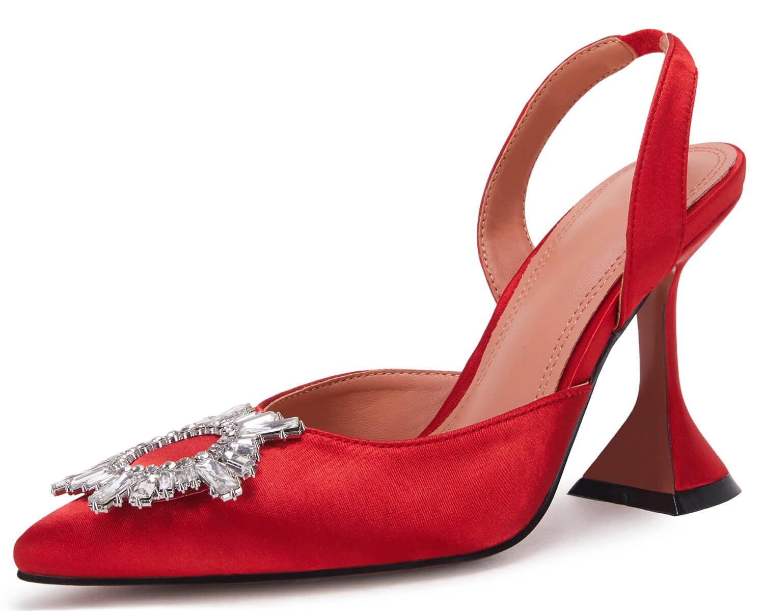 VETASTE Women's High Heel Crystal Slingback Pumps Pointed Toe Strappy ...