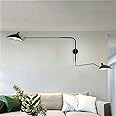 SUSUO Swing Wall Sconce 2-Light Black Wall Adjustable Lamp Indoor Wall ...